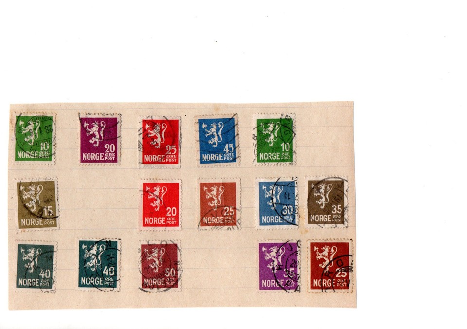 65 alte Briefmarken Norwegen-Frimerker Norge-stamps Norway-francobolli ...