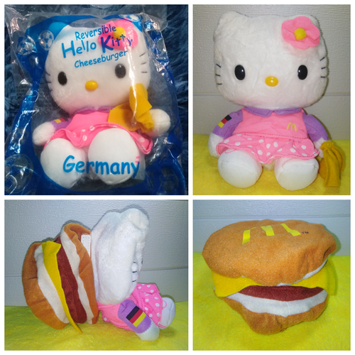 Hello Kitty Reversible Plush McDonald's FIFA 2002 Germany Cheeseburger ...