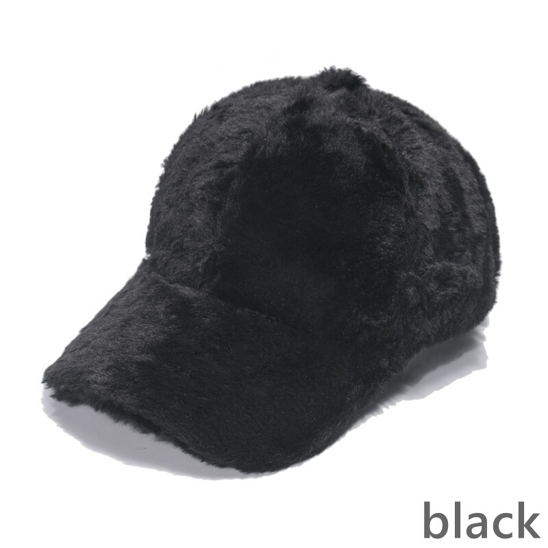 Lady Faux Fur Trucker Hat Baseball Cap Casual Thicken Thermal Winter ...