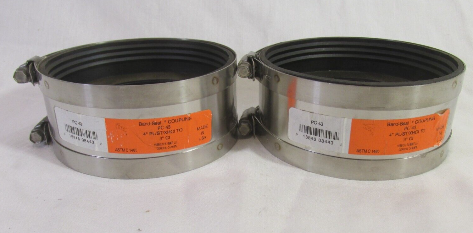 Mission PC43 - Band Seal Couplings, 4" PL/ST/XHCI to 3" CI - Lot of 2 ...