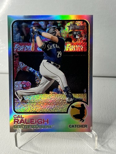 2022 Topps Heritage Cal Raleigh Chrome RC Refractor Rookie #/673 ...