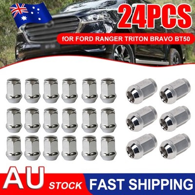 24x M12x1.5 Chrome Wheel Nuts For Ford Ranger Mitsubishi Triton Bravo ...
