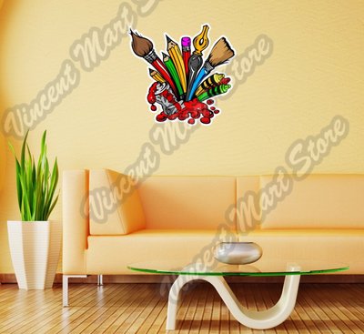 Paint Paintbrush Art Artist Painter Canvas Wall Sticker Room Interior ...