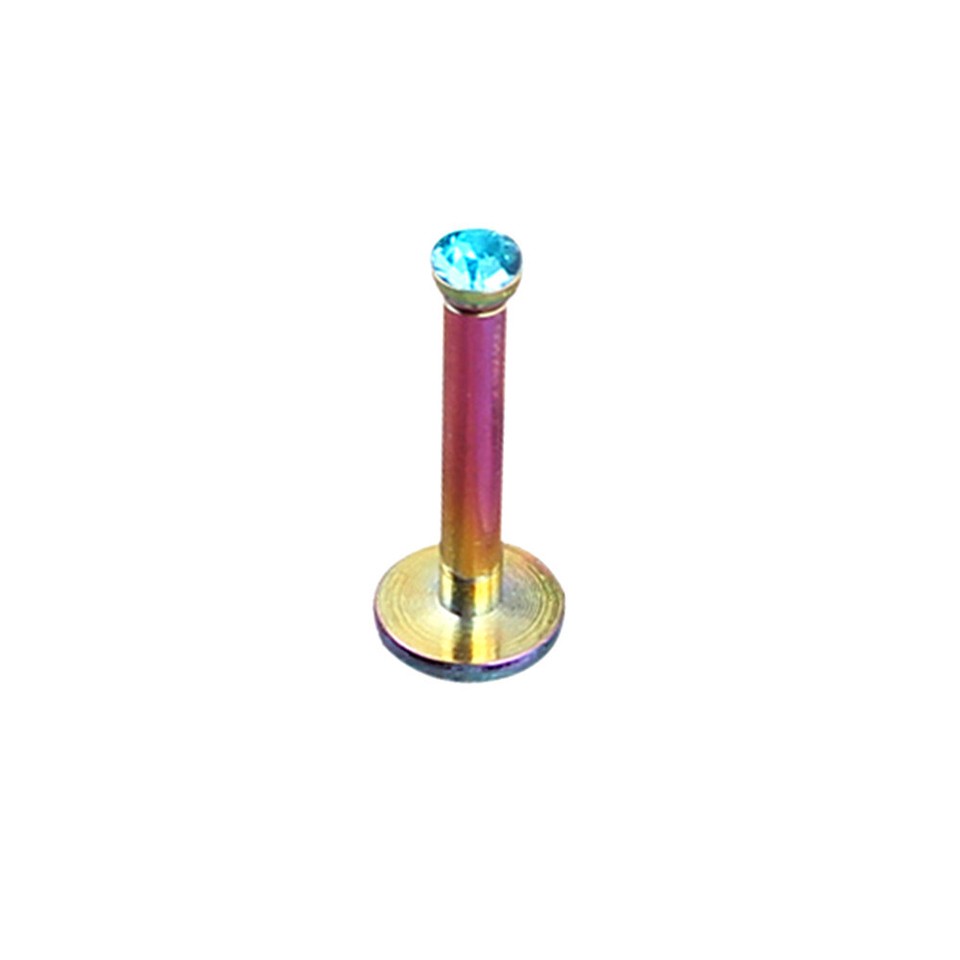 2pc 2mm Mini Crystal Steel Labret Lip Ring Stud Internal Thread 8mm Bar ...