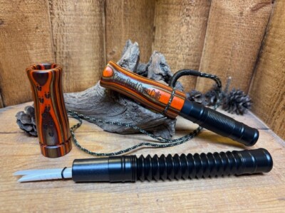 Laminated Orange Camo Hand-crafted Custom Adjustable Deer Tube Grunt ...