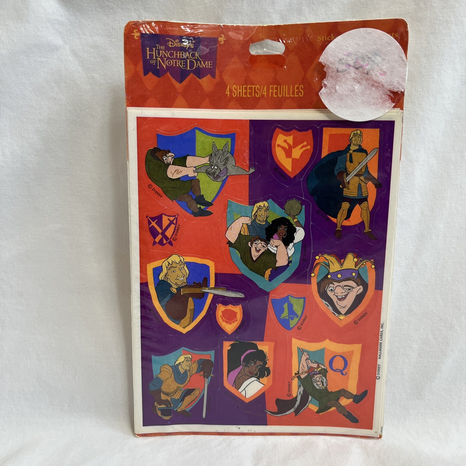 Vintage Hallmark expressions Disney stickers new sealed hunch back of ...