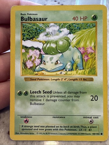 1999 Authentic Bulbasaur [ Potentially First Edition ] 44/102 Trading ...