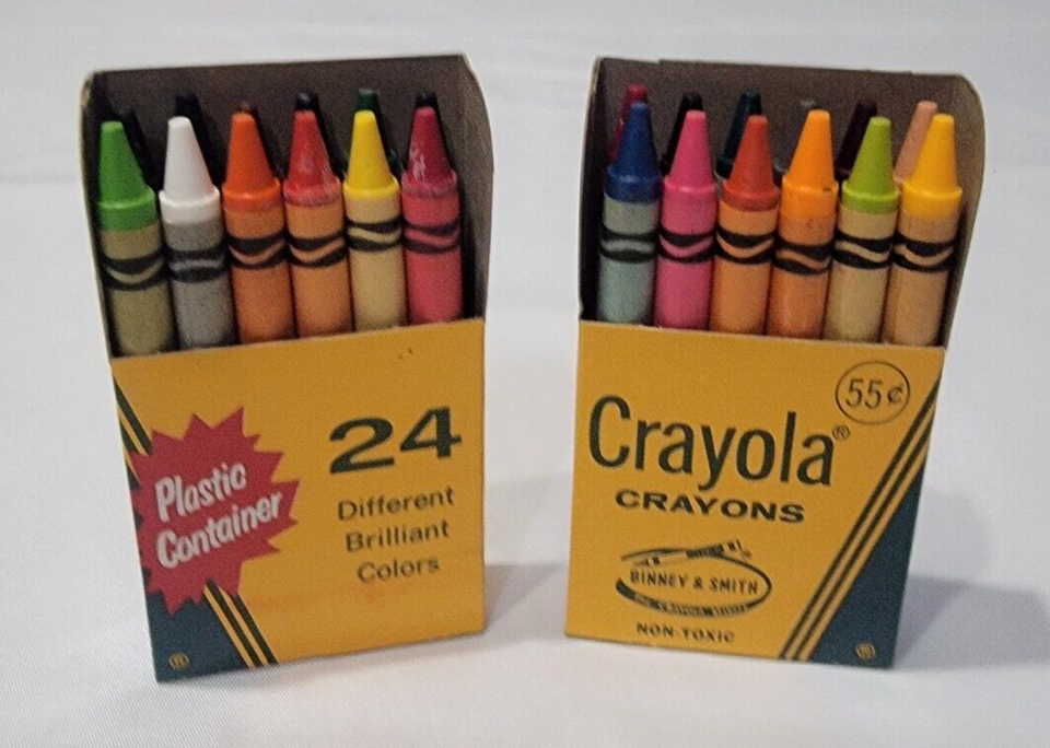 Vintage Crayola Crayons no. 24p in Original Box + Plastic Case Binney ...