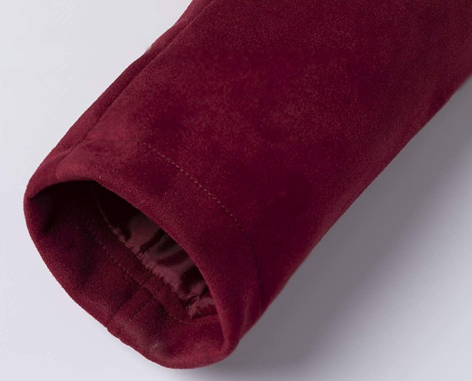 Women's Slim Fit Notched Collar Faux Suede Crossover Zipper Biker ...