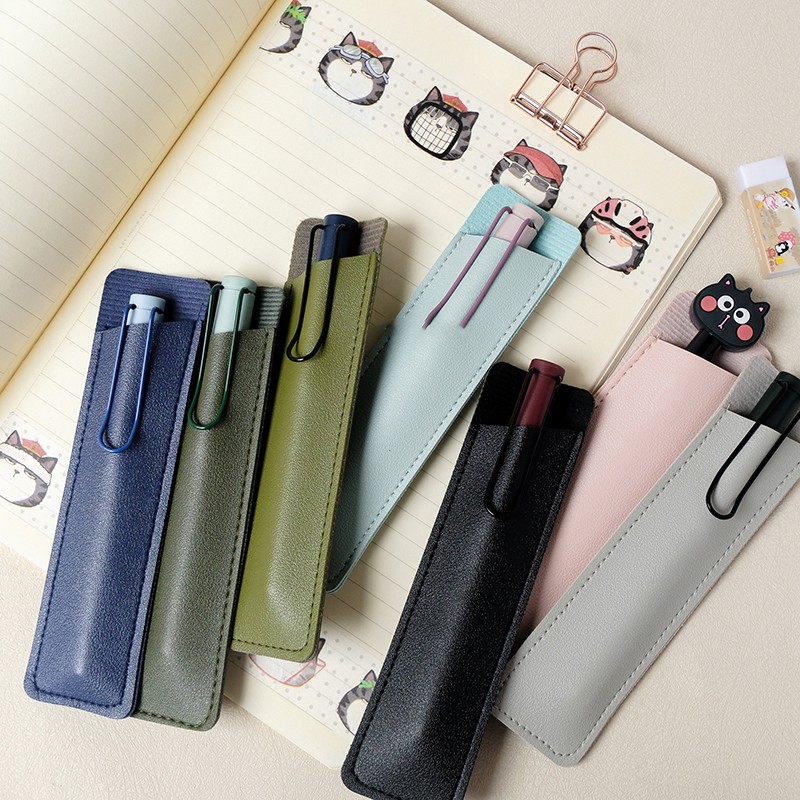 PU Pen Protection Cover Holder Soft Pencil Case Pen Pouch Stationery ...