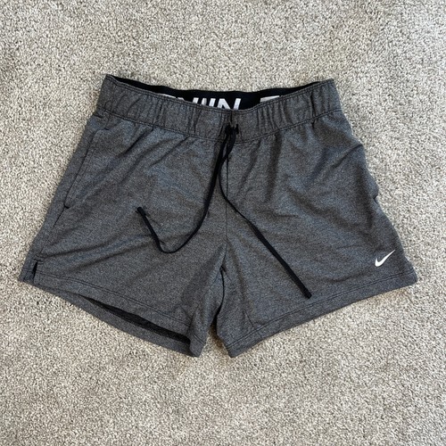 Nike Shorts Women Small GrayFolding Waistband Nike Logo Drawstring Dri ...