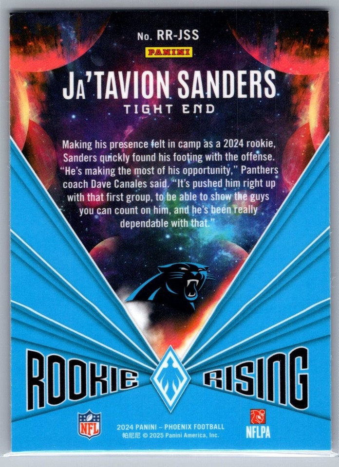 2024 Panini Phoenix - Rookie Rising Ja'Tavion Sanders #RR-JSS Stars (RC ...