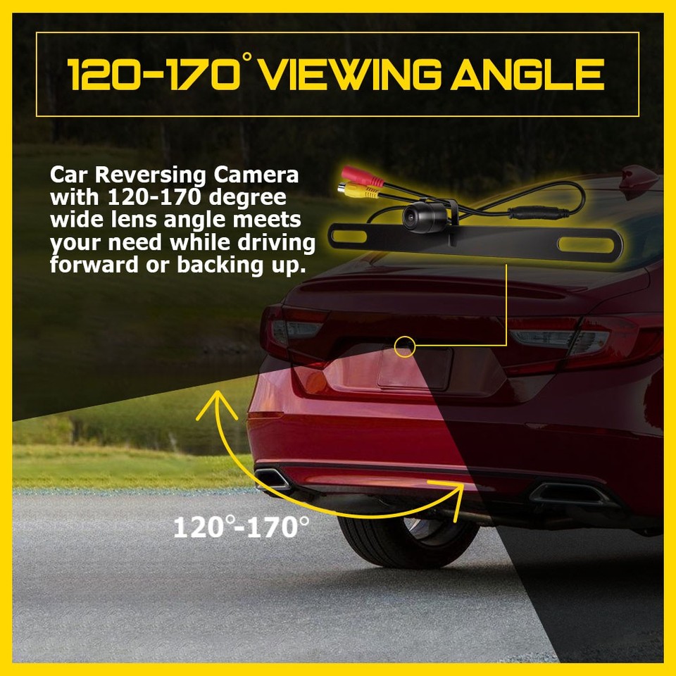 170° Rear View Backup Camera Parking Reverse Cam HD Vision Night ...