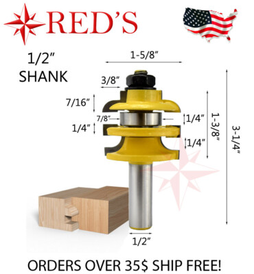REDS Y60798-8 - Stacked Cove Bead Rail and Stile Router Bit 1/2" Shank ...