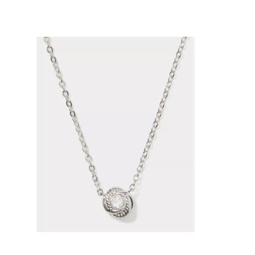 🌸 NWT KATE SPADE Infinity & Beyond Knot Mini Necklace O0RU2826 Clear ...