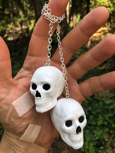 White & Black Skull Mirror Hangers! Rear View Mirror Ornament Danglers ...