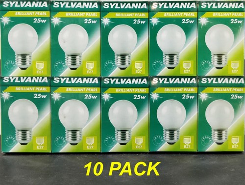 10 x 25W Pearl Fancy Round Light Globes Bulbs Lamps E27 Screw ...