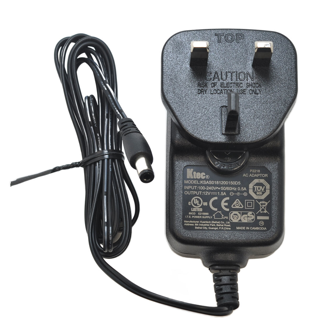 Genuine Ktec KSAS0181200150D5 AC Adapter 5.5*2.5 12V 1.5A Charger AU/EU ...
