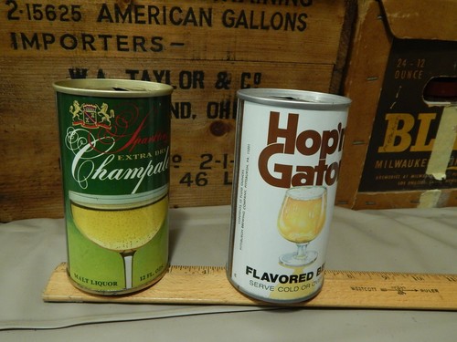 '70s Pull Tab Beer Cans {LOT of 2} Champale + Hop 'n Gator (12oz) Vtg ...