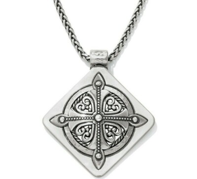 NWT Brighton PASEO Long Silver Diamond Shape Statement Necklace MSRP ...