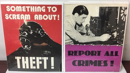 2-VINTAGE-ORIGINAL-1977 CRIME FIGHTING POSTERS-JAMES SPRATLEY AIR ...