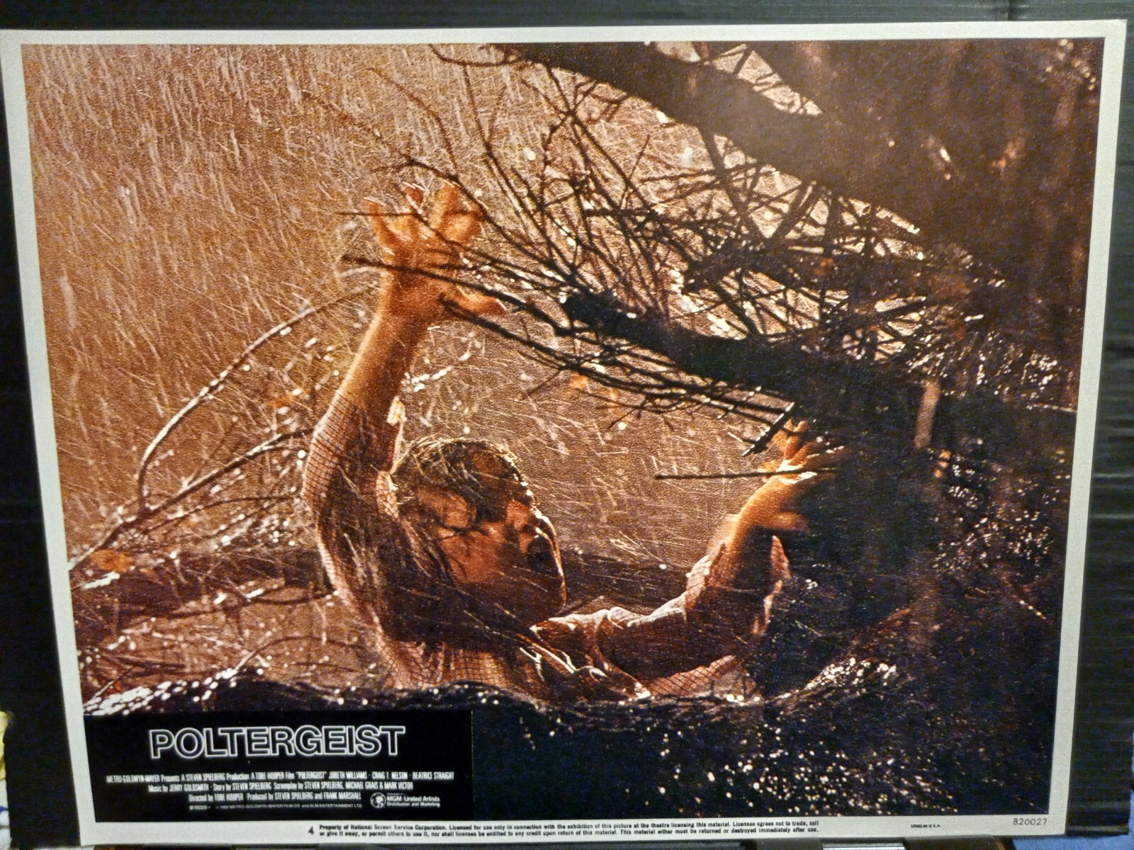Lobby Card 1982 POLTERGEIST boy Oliver Robins in demon mud pool ...