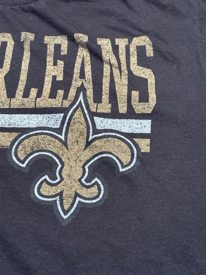 Men’s NFL Team New Orleans Saints Retro Black Short Sleeve Shirt Size ...