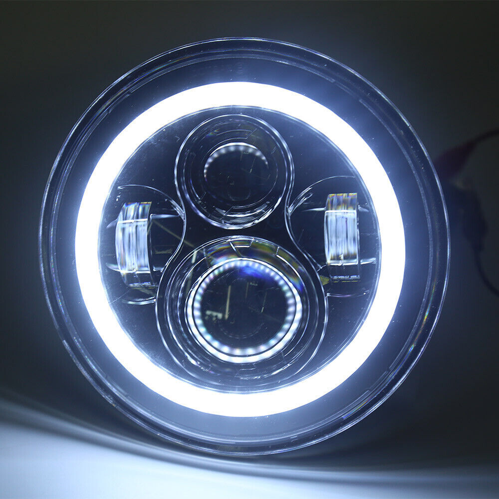 Pair HALO For Chevy Chevelle 1971 1972 1973 7INCH LED Headlights HI/LO ...