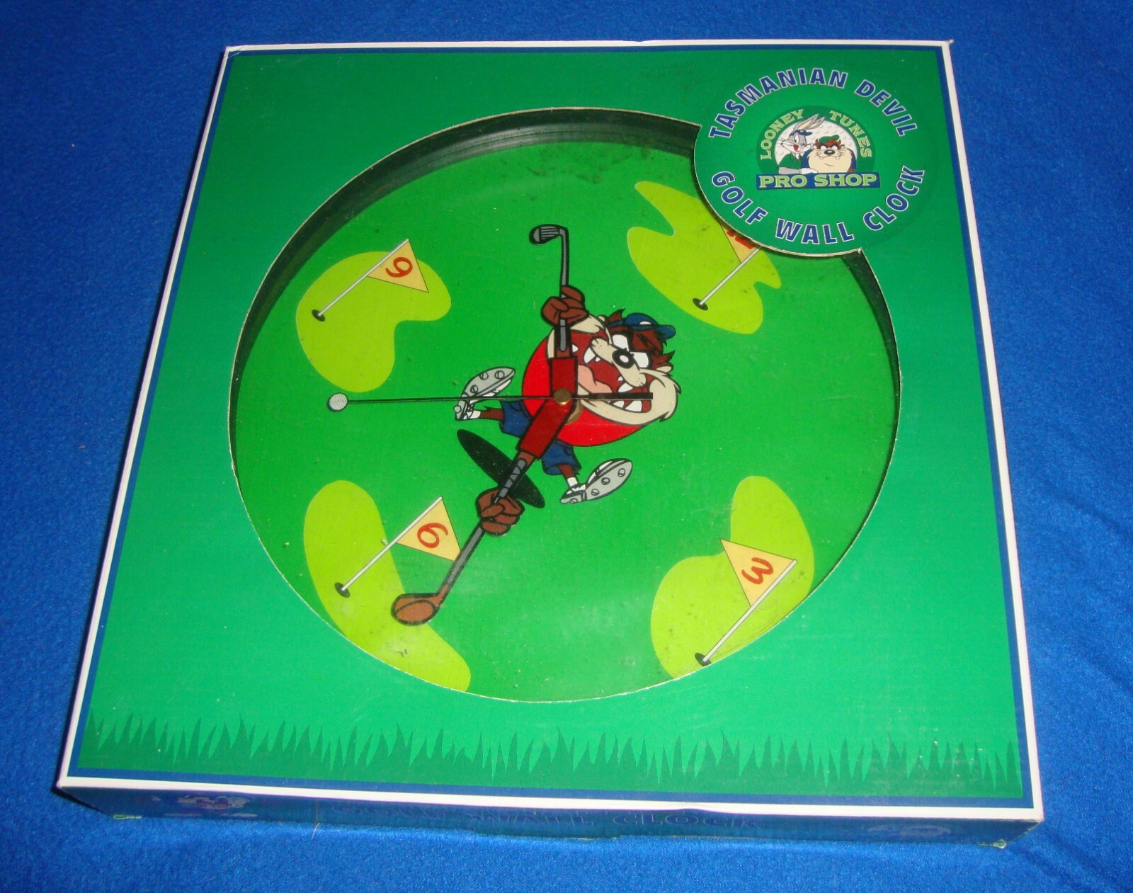 Vintage Warner Bros WB Studio Store Taz Golf Wall Clock Looney Tunes ...
