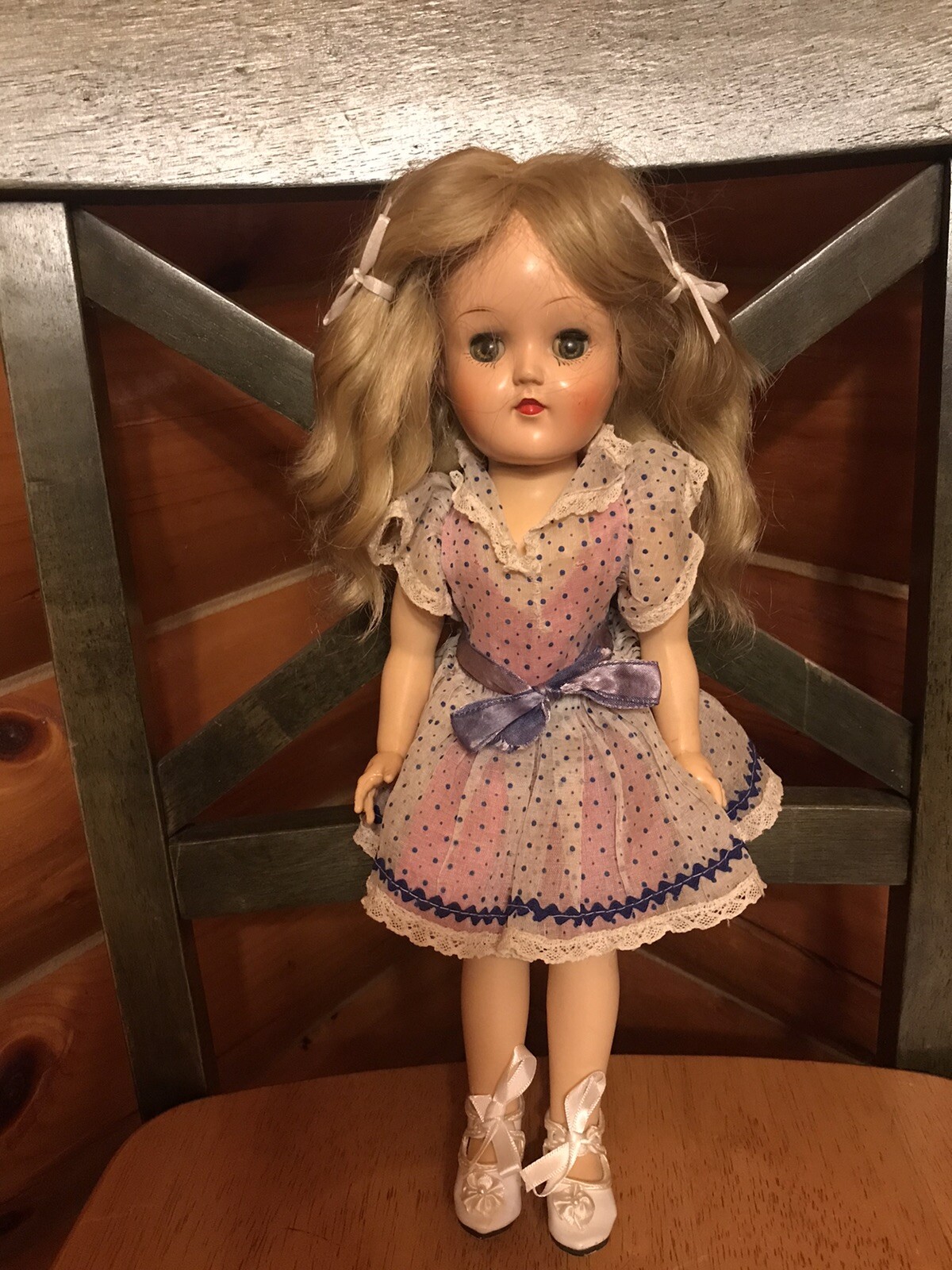 Vintage IDEAL Doll 14” Blonde Hair Hazel Blue Eyes | eBay