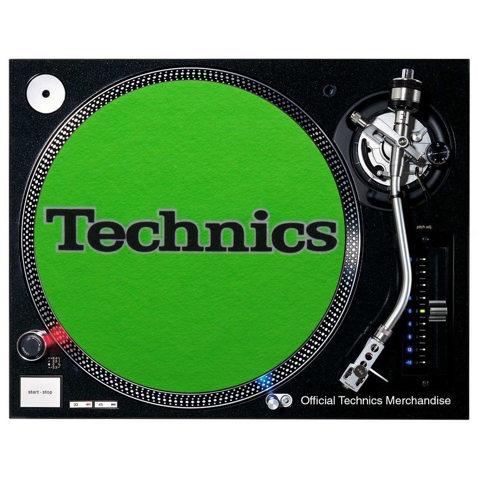 Slipmats Technics Green Neon Black Logo 1 Pair 0020101860 4250267678603 ...
