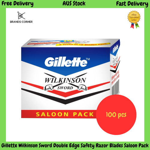 100 X Gillette Wilkinson Sword Double Edge Safety Razor Blades Saloon ...