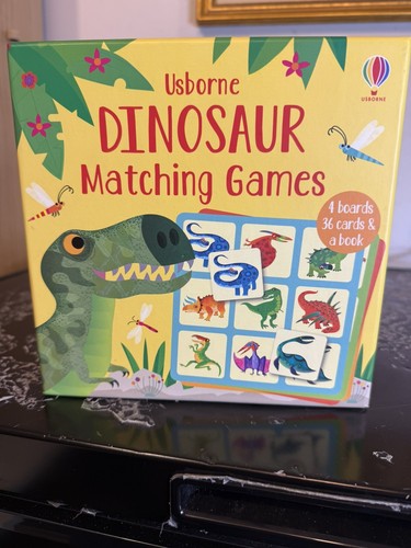 Usborne DINOSAUR Matching Games ,4 boards 36 cards & a book | eBay