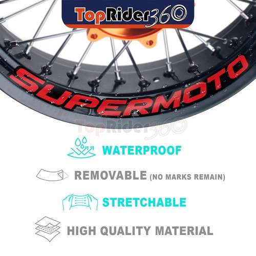 Red Supermoto Rim Wrap Sticker 17" For YAMAHA WR 250X 08-11 10 09 | eBay