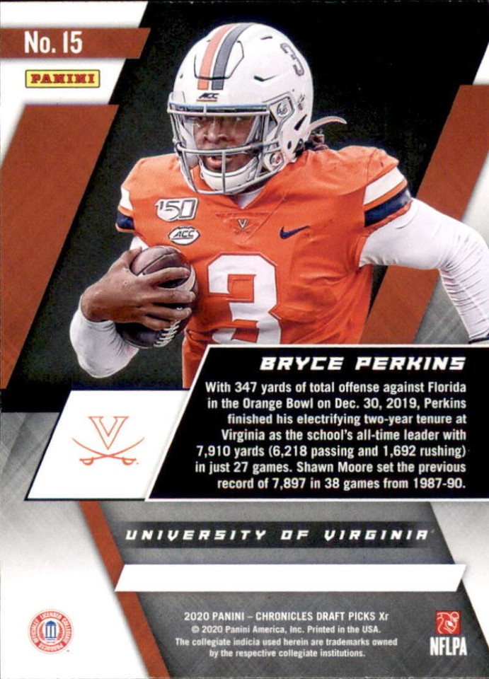 2020 Chronicles Draft Picks XR Rookies Red #15 Bryce Perkins RC ...