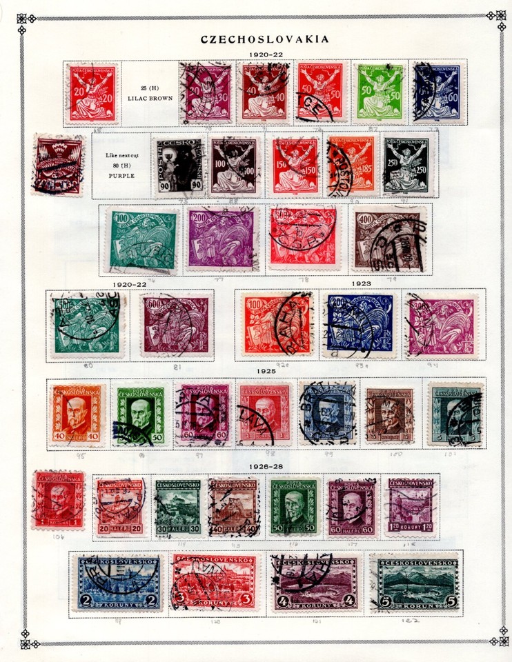 CZECHOSLOVAKIA 1918-1981 LARGE COLLECTION OF 2450+ STAMPS ON 95 SCOTT ...