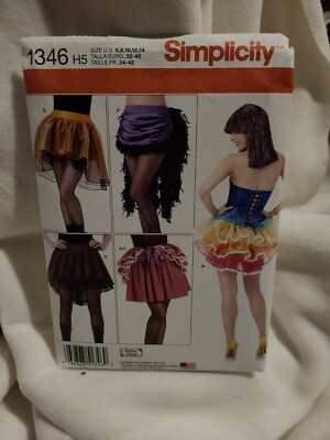SIMPLICITY SEWING PATTERN 1346 MISSES COSTUME SKIRTS AND BUSTLES SIZE 6 ...