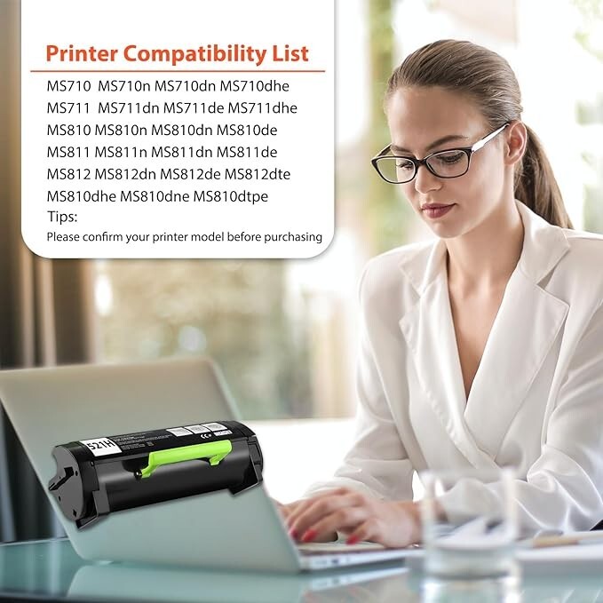 52D1H00 521H High Yield Toner Cartridge, Compatible with lexmark, MS710 ...