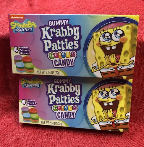 2 Boxes Of Nickelodeon Spongebob Gummy Krabby Patties Colors Fruity ...