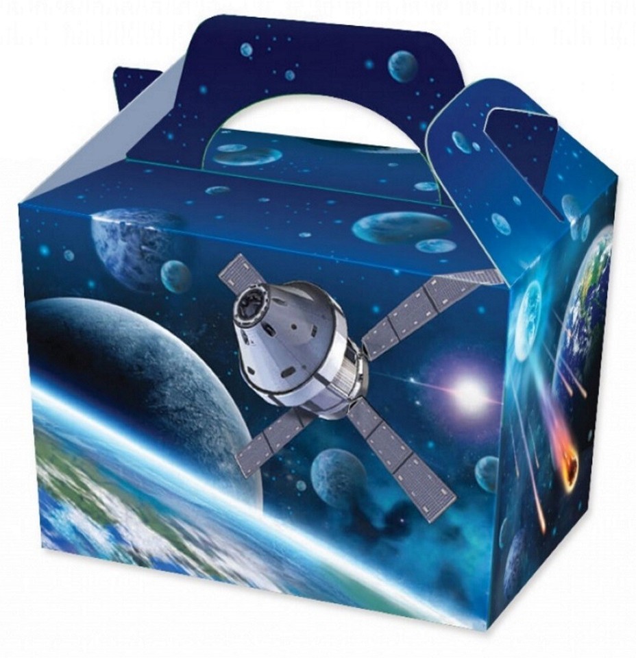 6 x Childrens Kids Themed Party Boxes Carry Food Meal Box Birthday Gift ...