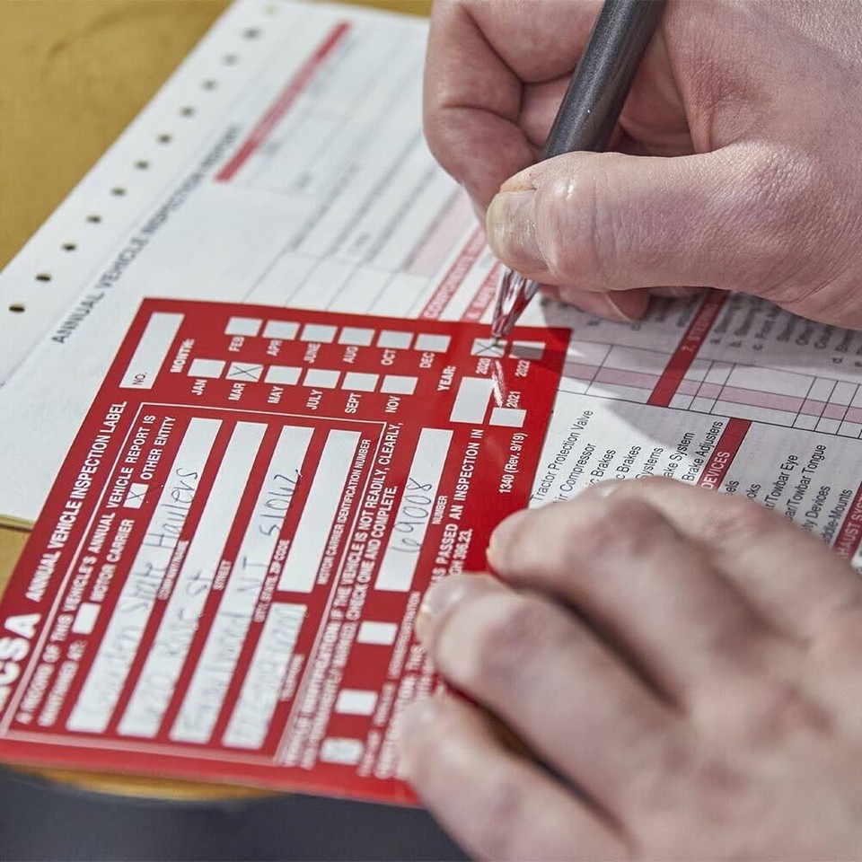 10-Pack Annual Vehicle Inspection Form Red FMCSA Label Aluminum 3-Ply ...