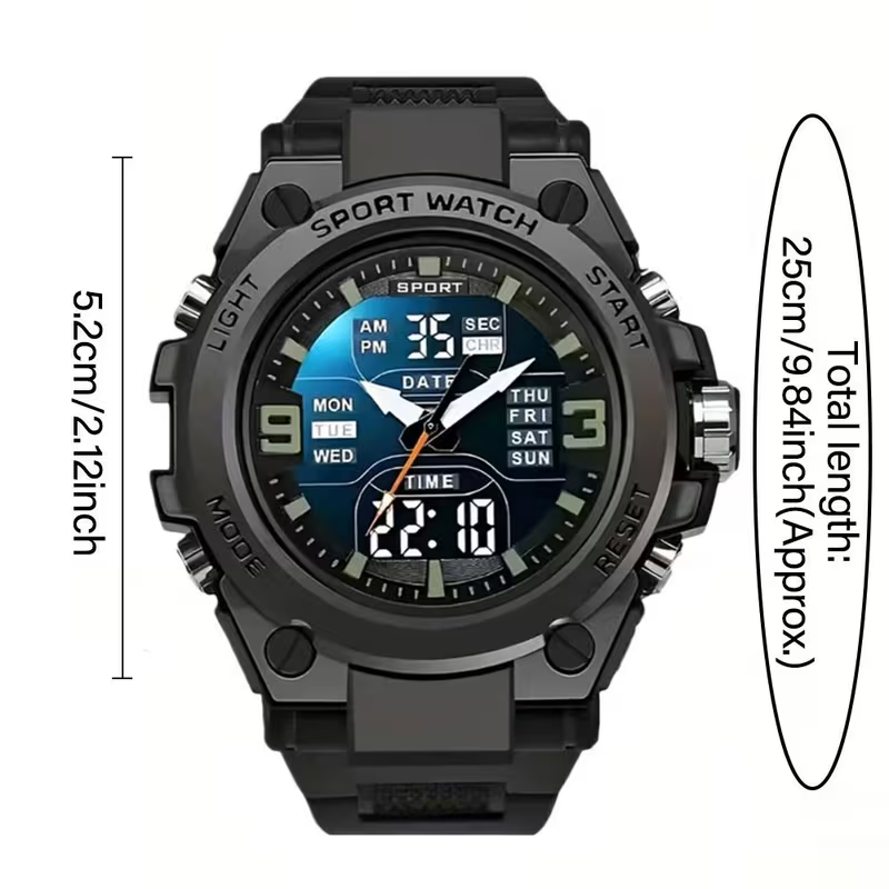 Multifunctional Sport Men Watch Digital Luminous Date Outdoor Night ...