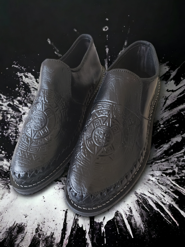 Chicano Mexicano Artesanal Indigenous Men Tooled Aztec Shoes Lowrider ...