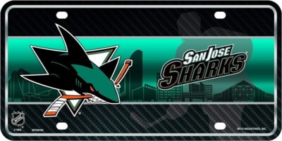 SAN JOSE SHARKS OFFICIALLY LICENSED NHL METAL NOVELTY LICENSE PLATE TAG ...