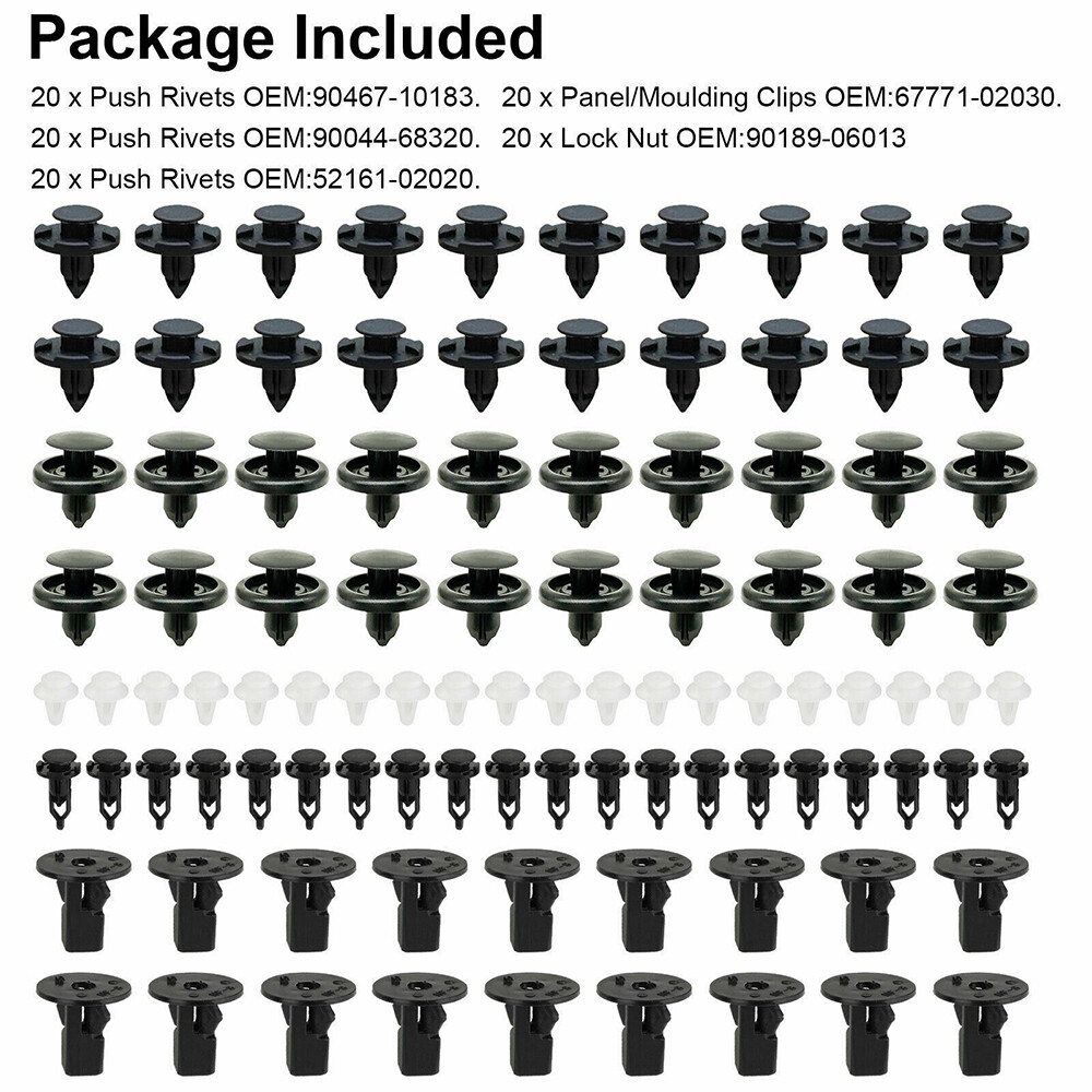 100x TOYOTA & LEXUS Trim Panel Clips Bumper Fender Push Pin Rivet 7 8 ...