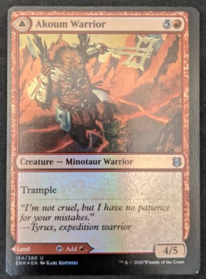 Akoum Warrior - FOIL - MTG Magic - Zendikar Rising - Misprint Shifted ...