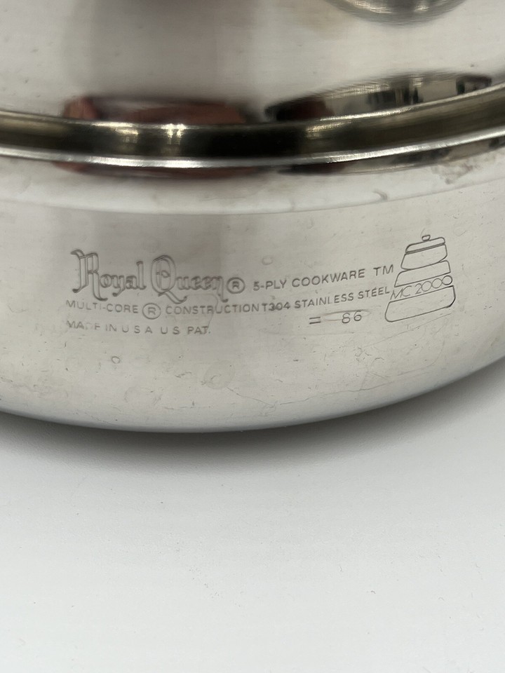 Royal Queen Cookware Made In USA Stainless Steel 5 Piece Set Preowned ...
