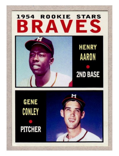 Hank Aaron & Gene Conley '54 Milwaukee Braves rookie stars Pastime #8 ...