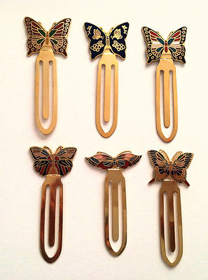 Traditional Vintage Cloisonne Art Enamel Bookmark Book Mark Butterfly ...