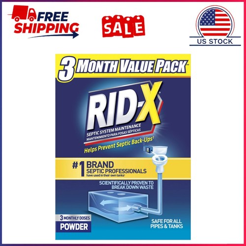 RID-X Septic Tank Treatment, 3 Month Supply Of Powder, 29.4oz, 100% ...